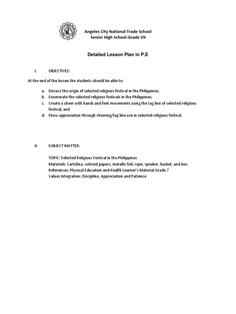 RELIGIOUS FESTIVAL Lesson Plan | PDF