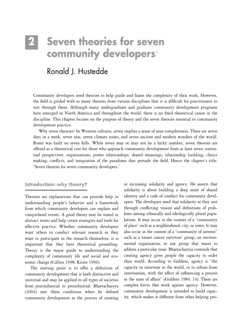 Seven Theories of Community Development | PDF | Social Science