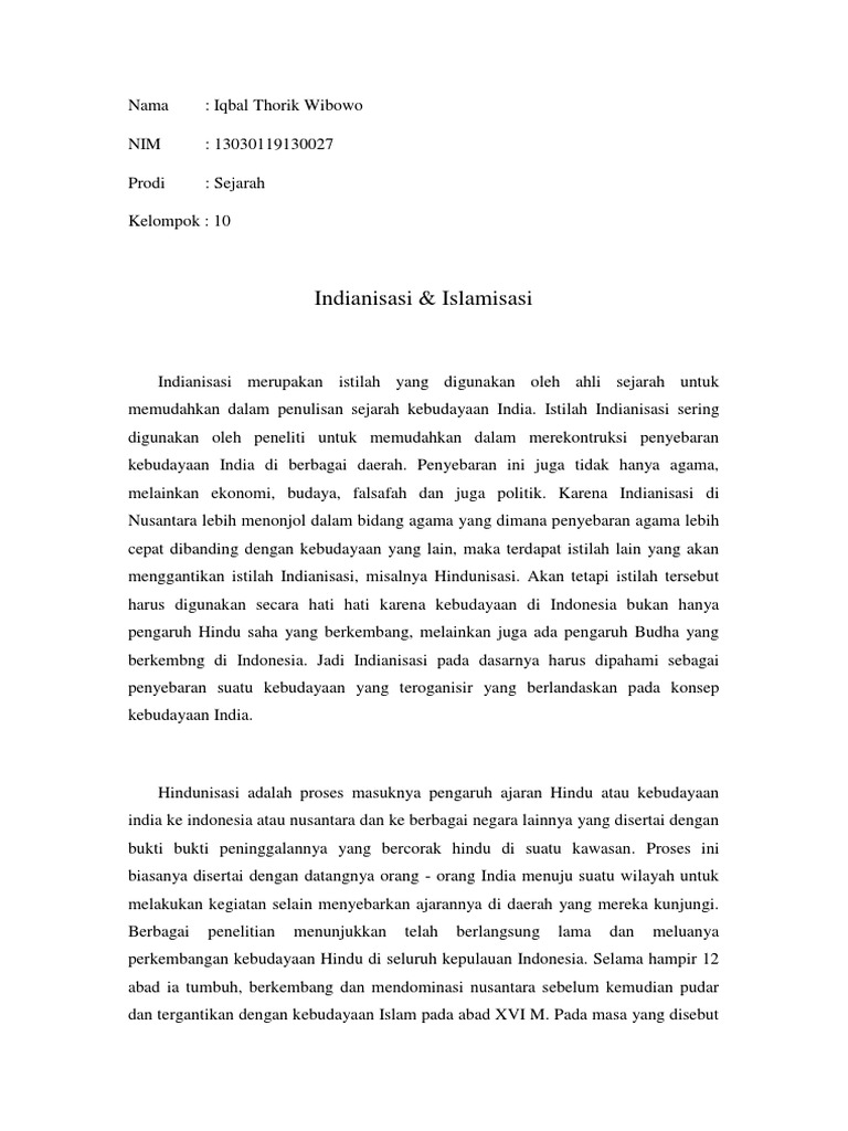 Indianisasi dan Islamisasi di Indonesia | PDF | Sejarah
