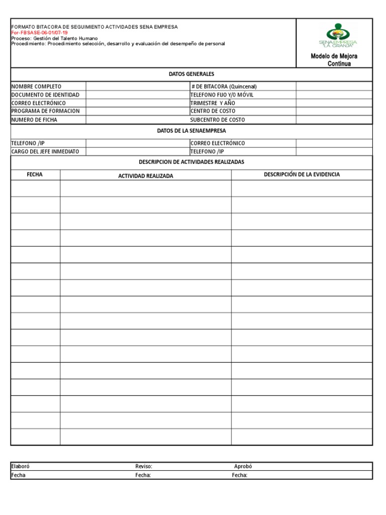 1.formato Bitacora | PDF