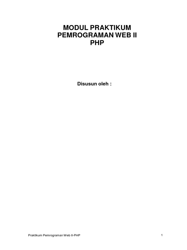 Modul Praktikum Pemrograman Web 2 - PHP | PDF