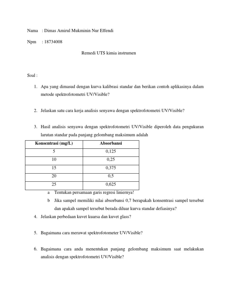 Uts Kimia Instrumen | PDF