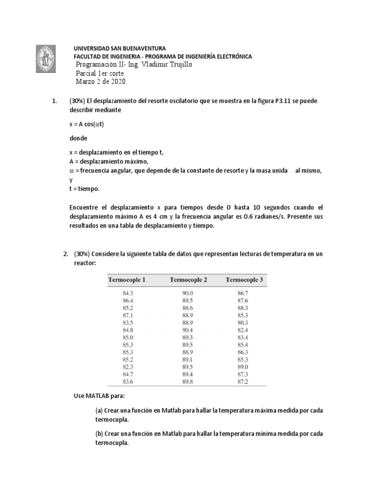 Examen MATLAB | PDF