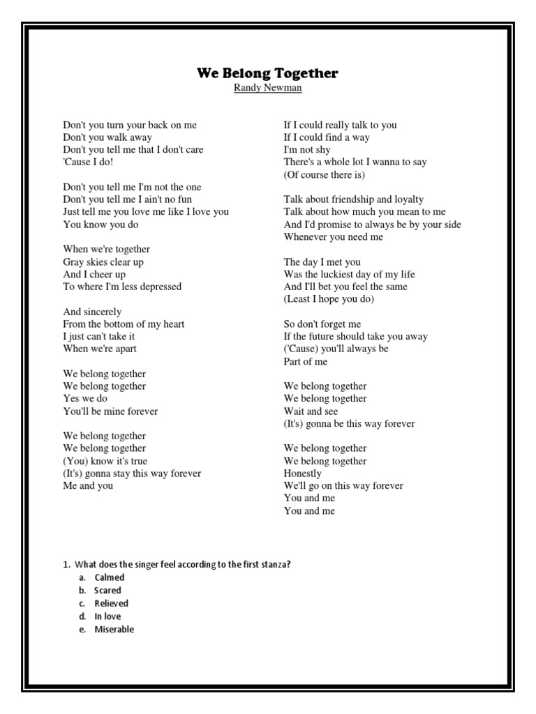 We Belong Together | PDF