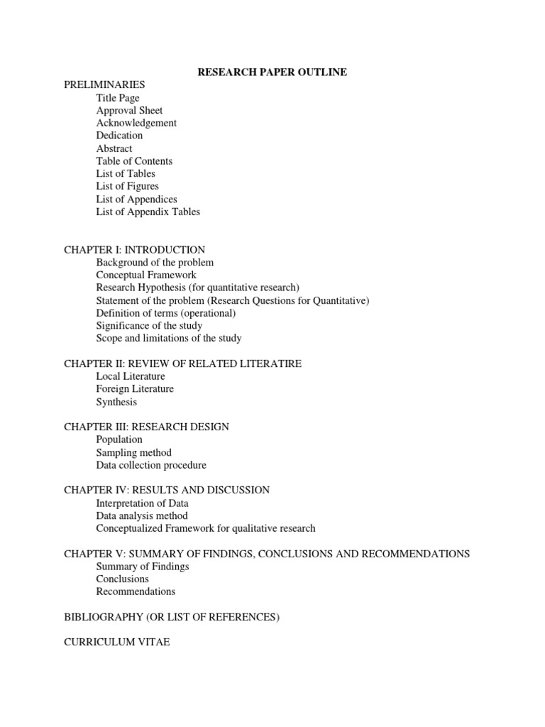 Research Paper Outline Template | PDF