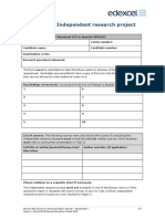 Independent Research Project Form RP3 | PDF