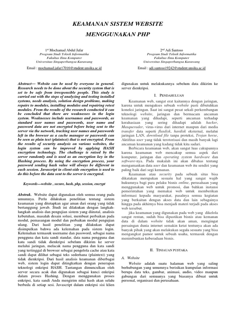 Jurnal Keamanan Sistem | PDF