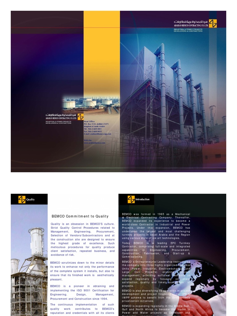 Bemco Brochure | PDF | Power Station | Project Management