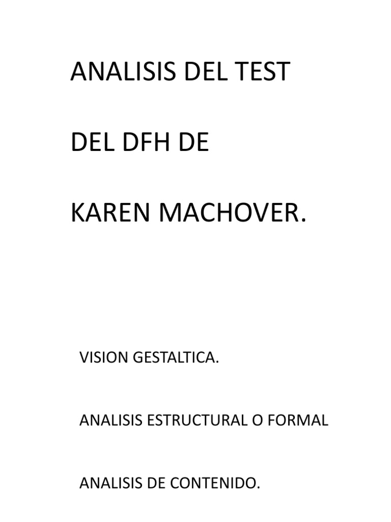 Análisis del Test DFH de Machover | PDF