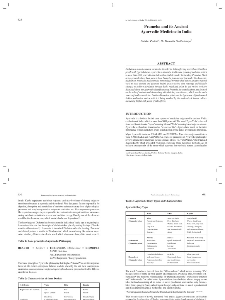 Prameha and Its Ancient Ayurvedic Medici PDF | PDF