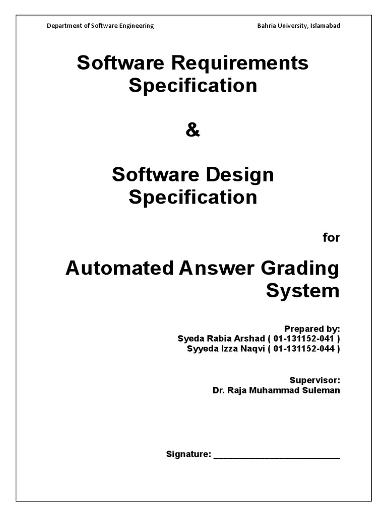 Automated Answer Grading System SRS MSDS PDF | PDF | Use Case | Application Programming Interface