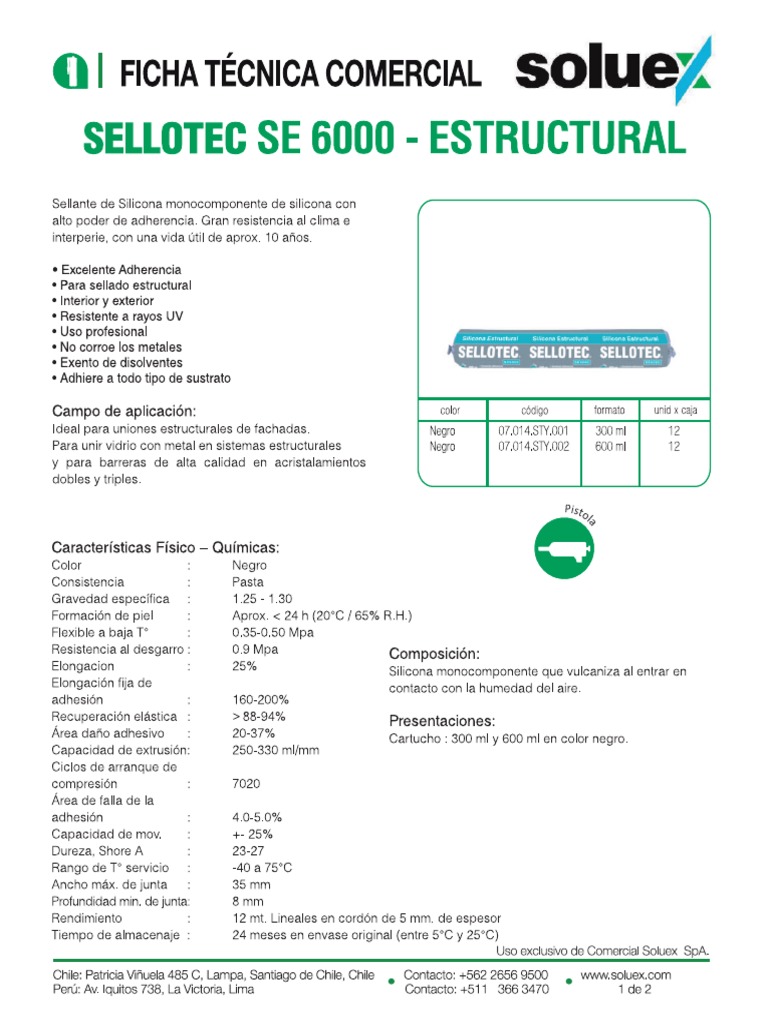 Sellotec Estructural TDS SE 6000 PDF | PDF