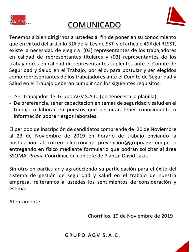 Comunicado CSTT | PDF | Negocios