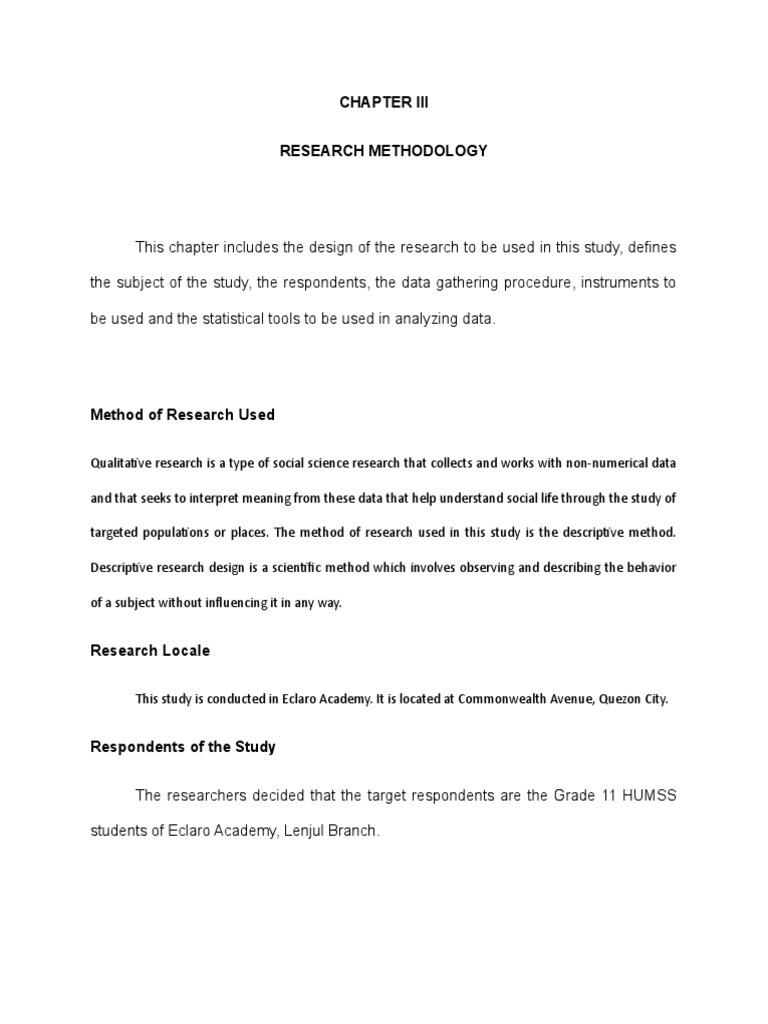 CHAPTER III WPS Office | PDF | Survey Methodology | Weighted Arithmetic Mean