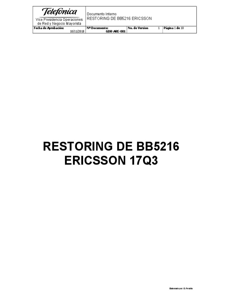 Restauración Rápida BB5216 Ericsson | PDF | Redes de computadoras ...