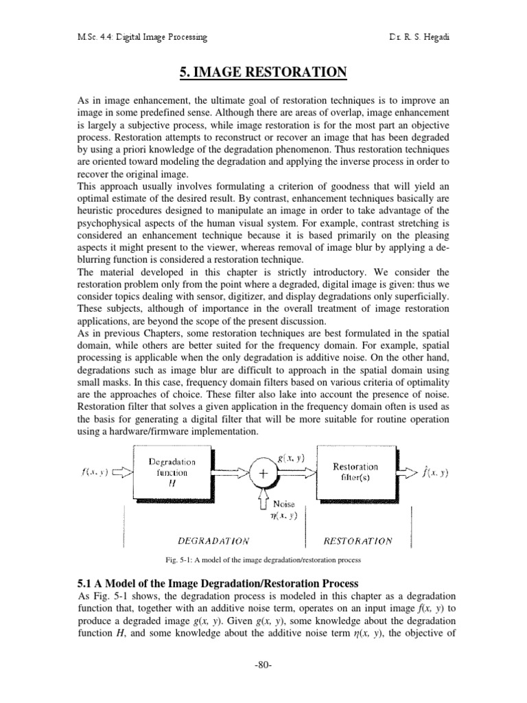 DIP-5-Image Restoration | PDF | Spectral Density | Convolution