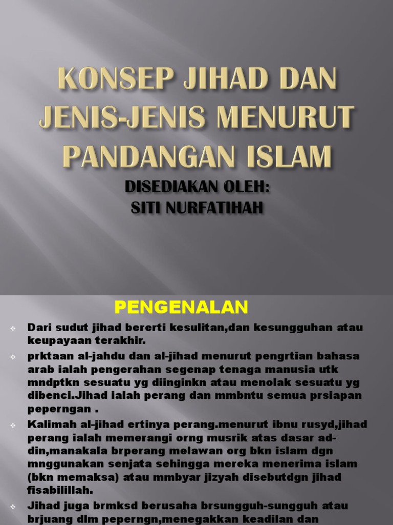 Konsep Jihad Dan Jenis-Jenis Menurut Pandangan Islam | PDF