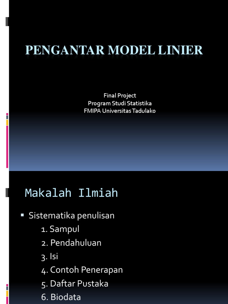 Final Project (Model Linear) | PDF