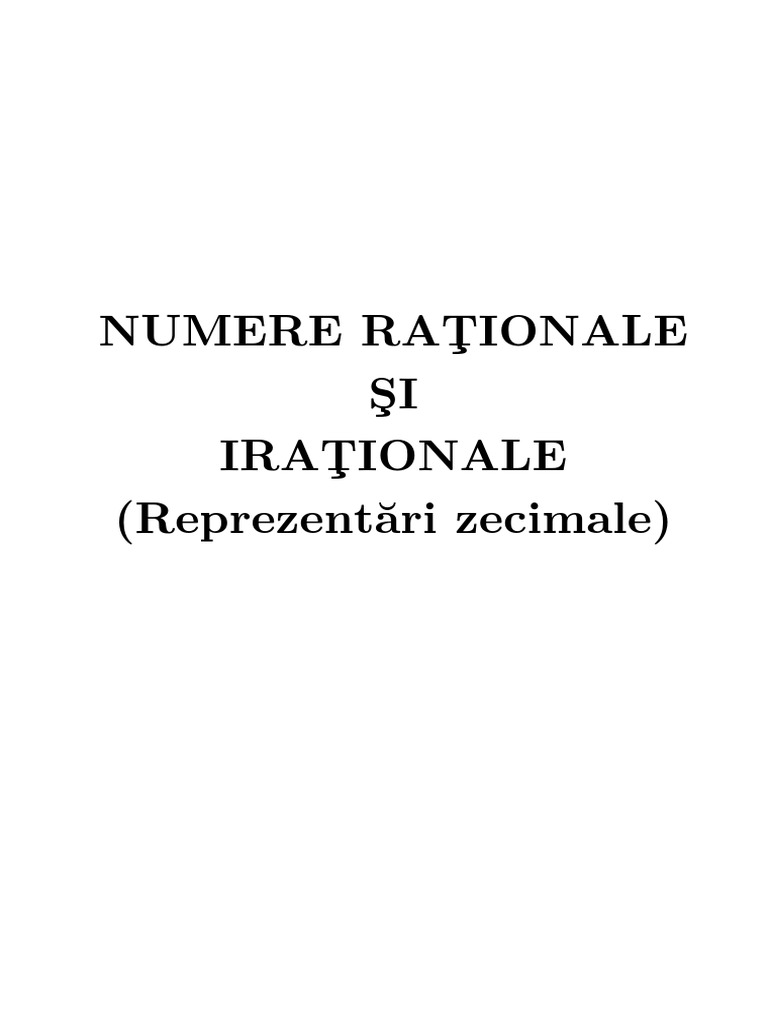 Numere Rationale-Irationale | PDF