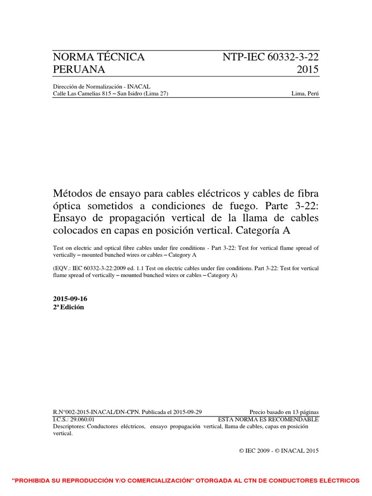 NTP Iec - 60332 3 22 | PDF