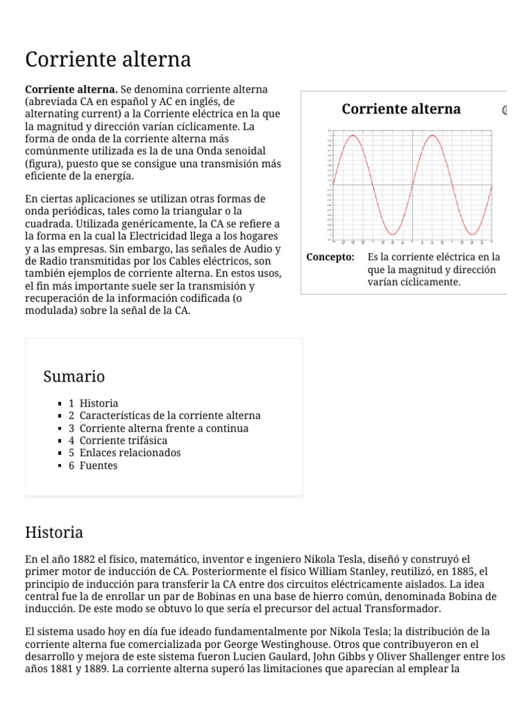 Corriente Alterna - EcuRed | PDF