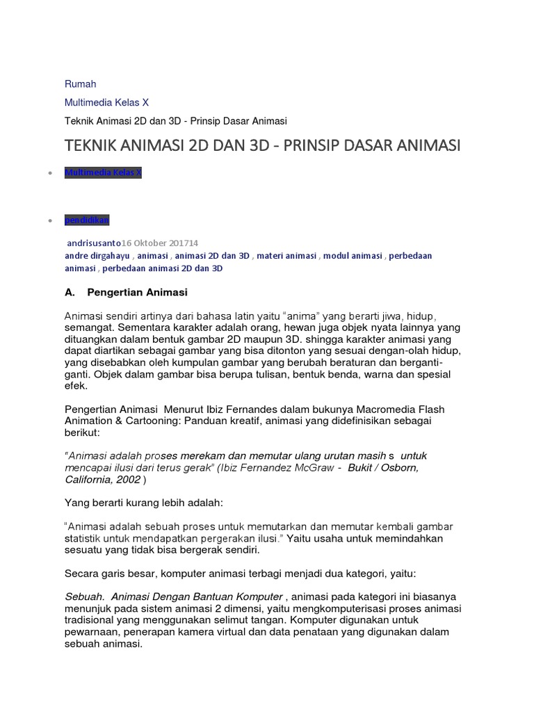 Prinsip Dasar Animasi 2D & 3D | PDF | Komputer | Teknologi & Rekayasa