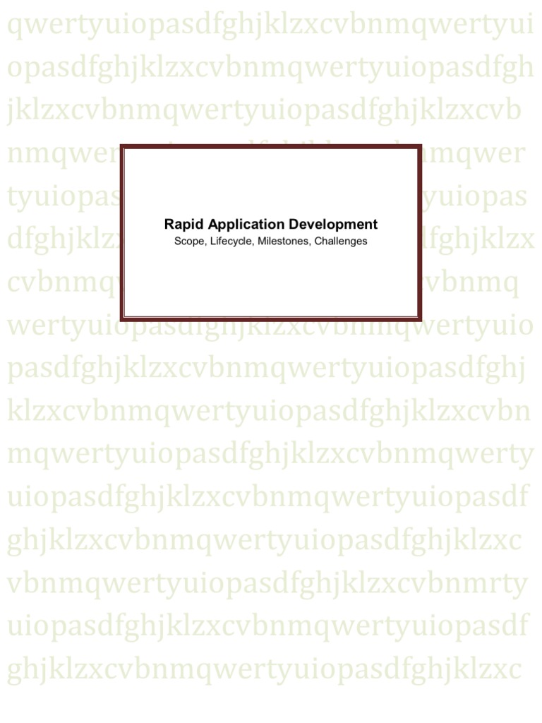 Rapid Application Development | PDF | Software Development Process | Software Development