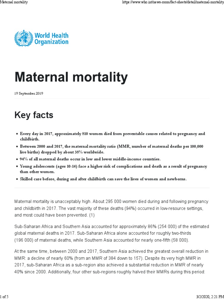 Maternal Mortality | PDF | Maternal Death | Maternal Health