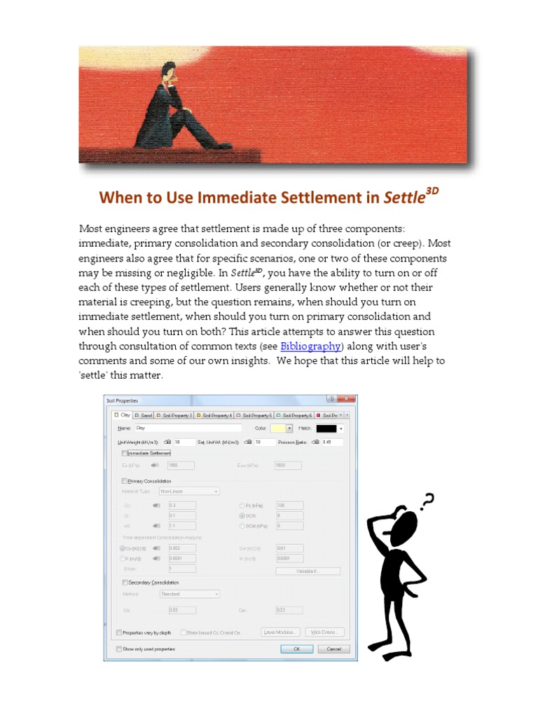 When To Use Immediate Settlement in Settle 3D | PDF | Stress (Mechanics ...