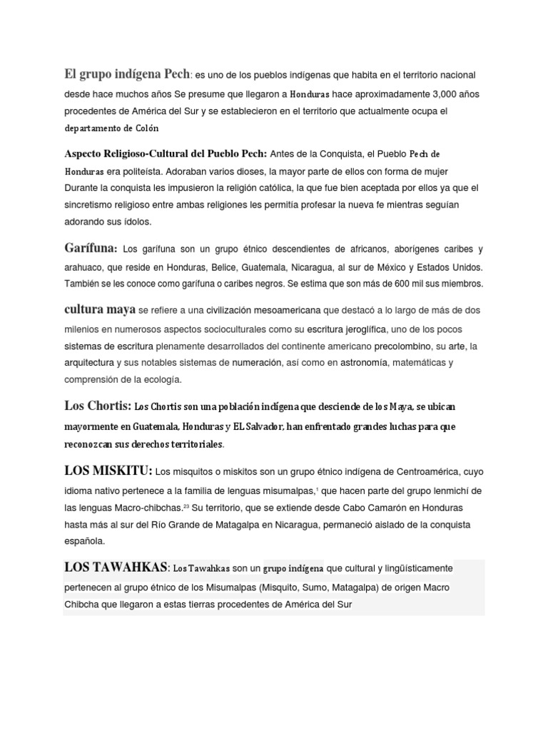El Grupo Indígena Pech | PDF | Religión y espiritualidad