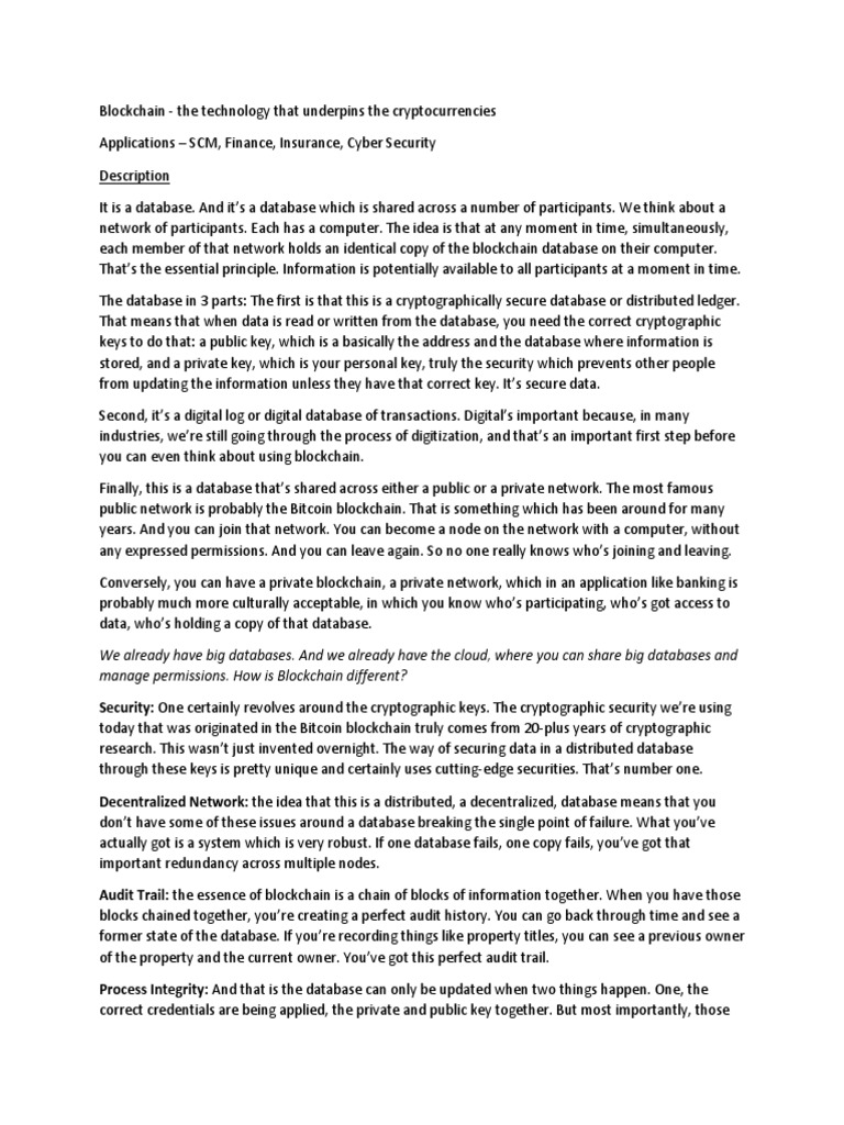 Blockchain McKinsey | PDF | Databases | Areas Of Computer Science