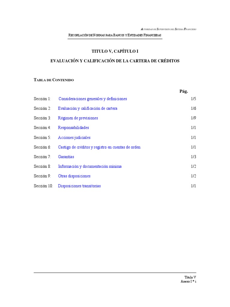 Normativa ASFI - Gestion de Riesgo Crediticio PDF | PDF | Crédito ...