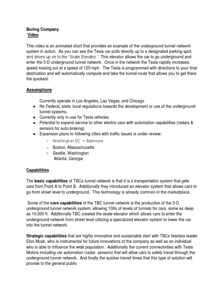 Boring Company | PDF