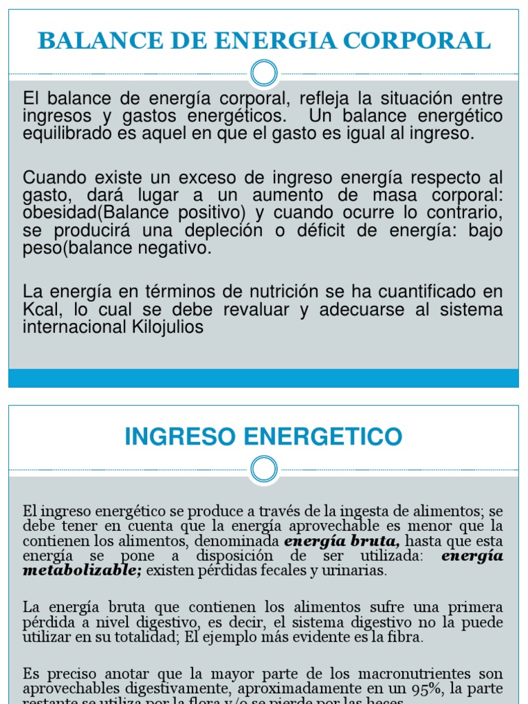 Balance Energetico | PDF | Nutrientes | Metabolismo