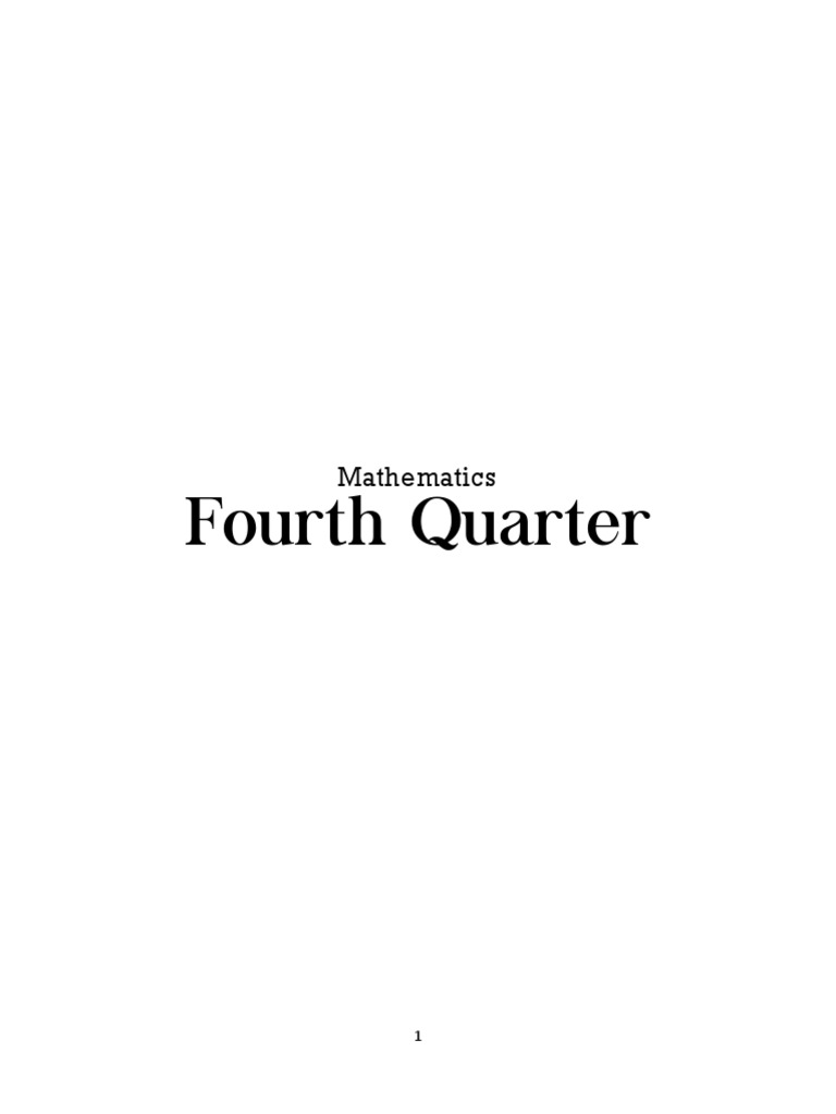 Mathematics 4th Quarter Reviewer | PDF | Quantile | Median