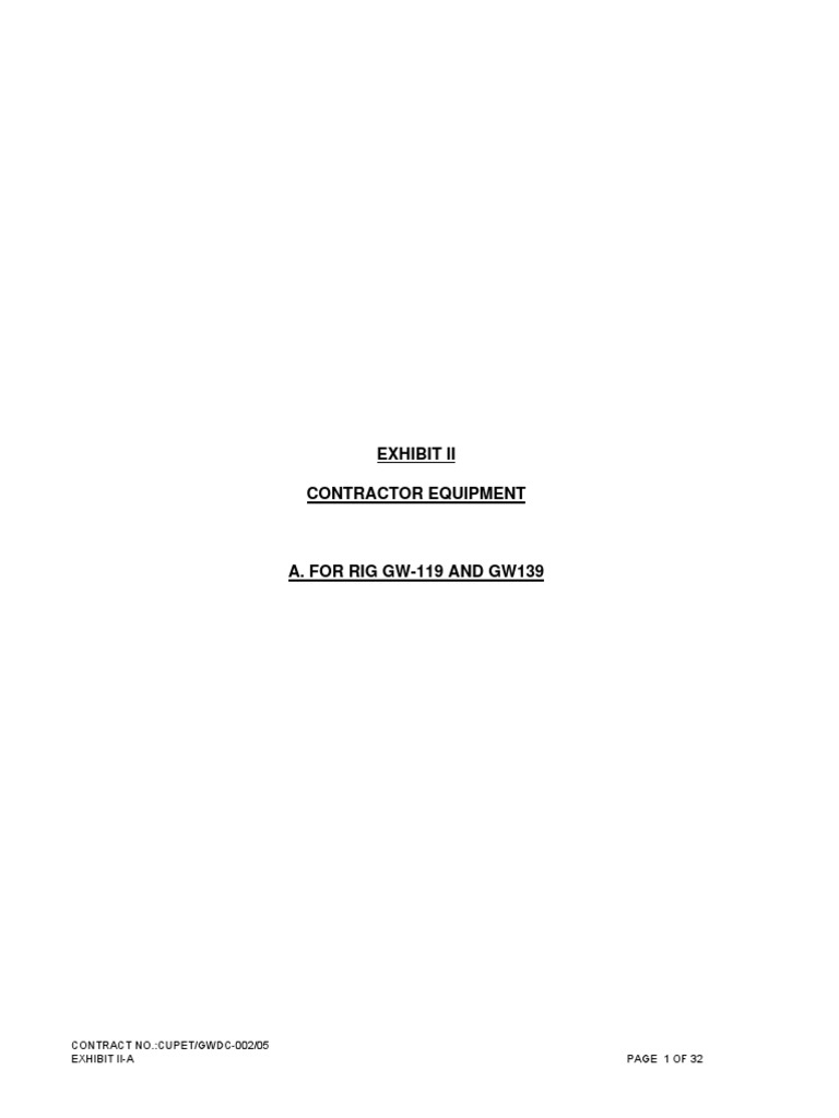 GWDC Rig 119 Equipment Specifications | PDF | Pump | Drilling Rig