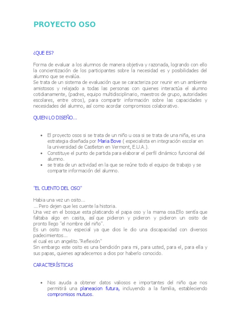 Proyecto Oso | PDF | Sueño | Planificación