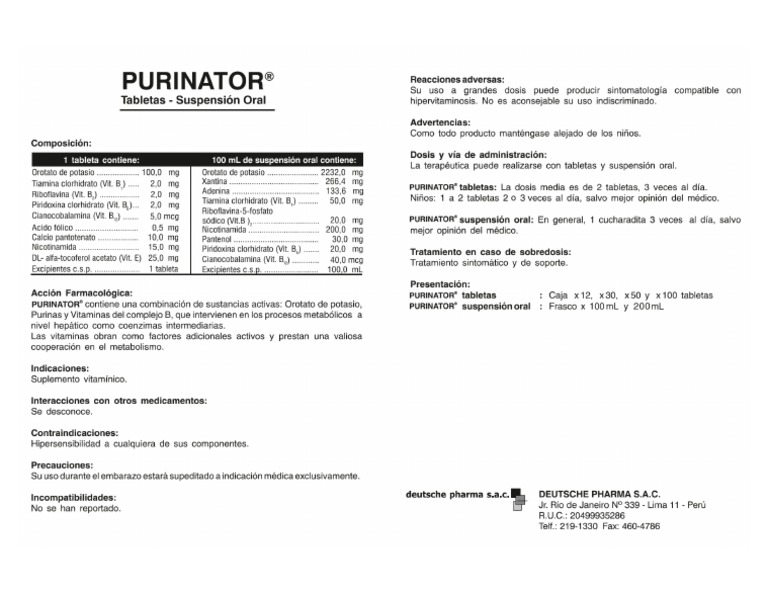 Purinator Tabletas PDF | PDF