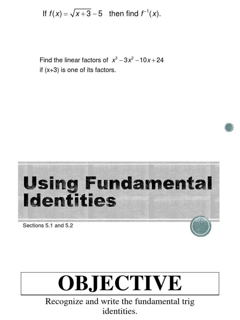 Trigonometric Identities Overview | PDF | Trigonometric Functions | Sine