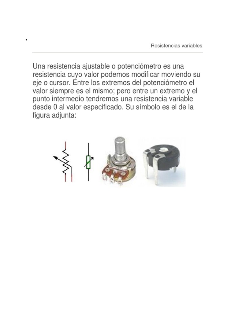 Tipos de Resistencias Variable | PDF | Métodos y materiales de enseñanza