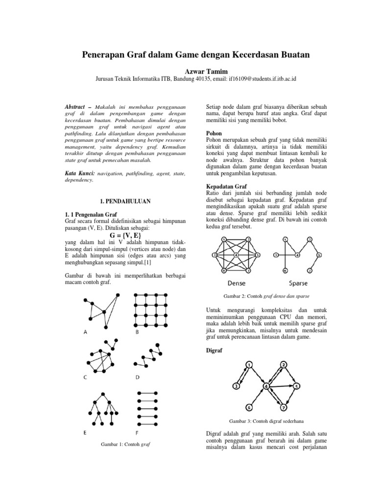 Penerapan Graf Dalam Game Dengan Kecerdasan Buatan | PDF