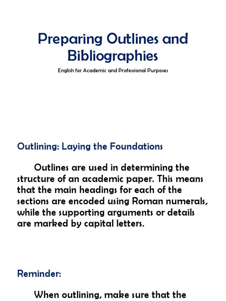 Preparing Outlines and Bibliographies | PDF | Bibliography | Magnet