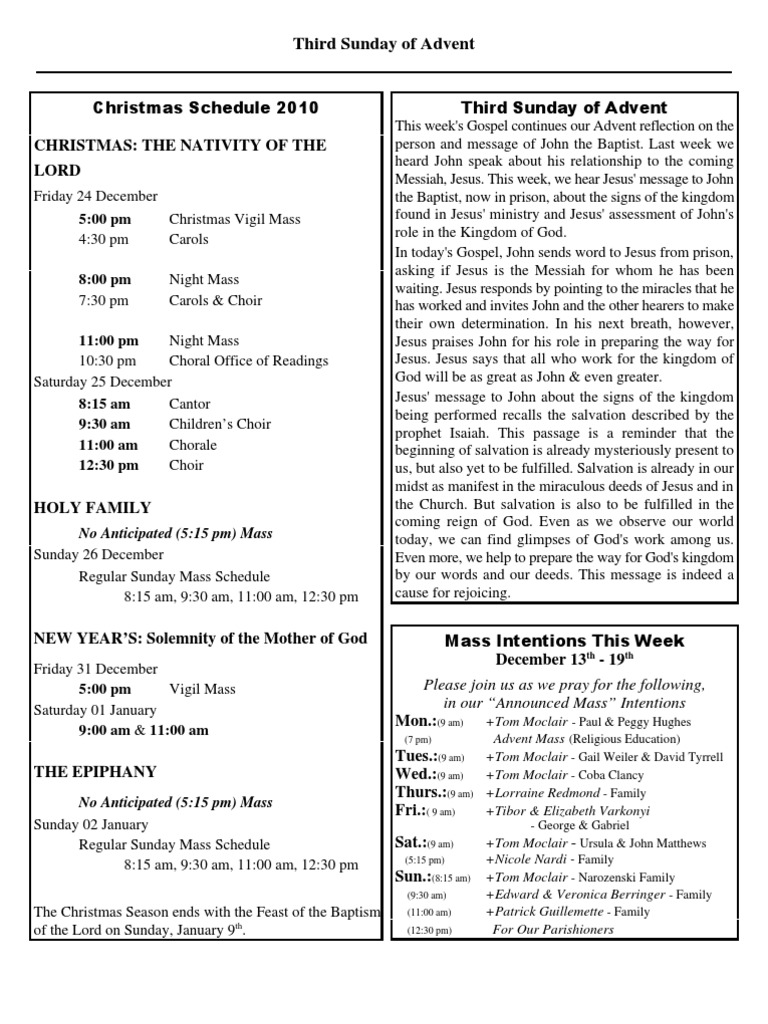 2010 - Third Sunday of Advent | PDF | John The Baptist | Christianity