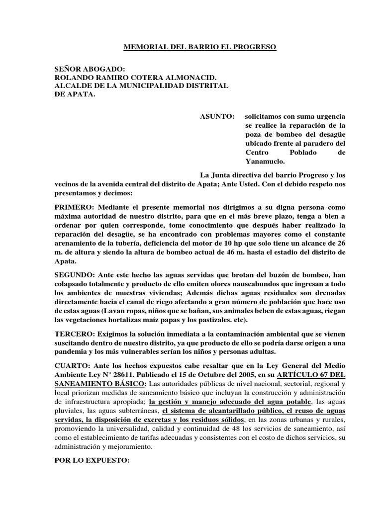 Memorial Simple | PDF | Saneamiento | Hidrología