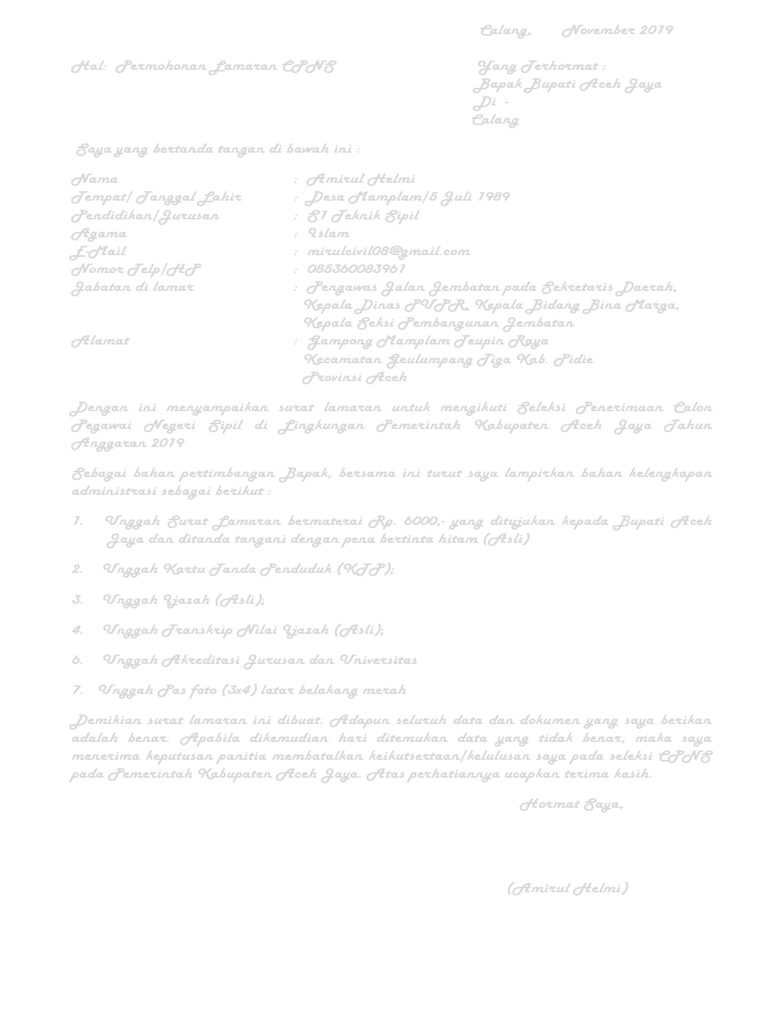 Contoh Surat Lamran Pdf
