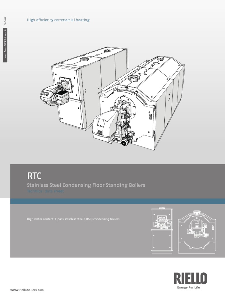 Riello RTC Data Sheet Rev4 | PDF | Boiler | Efficient Energy Use