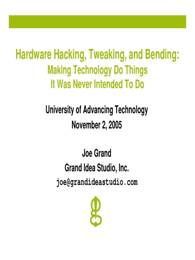 Hardwarehacking Slides | PDF | Hacker Culture | Integrated Circuit