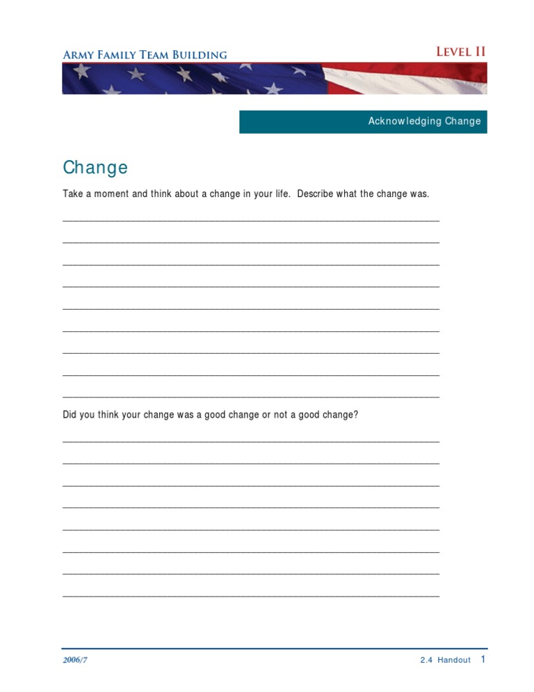 Acknowledging Change in Life | PDF