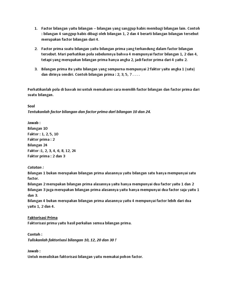 Faktor Bilangan | PDF