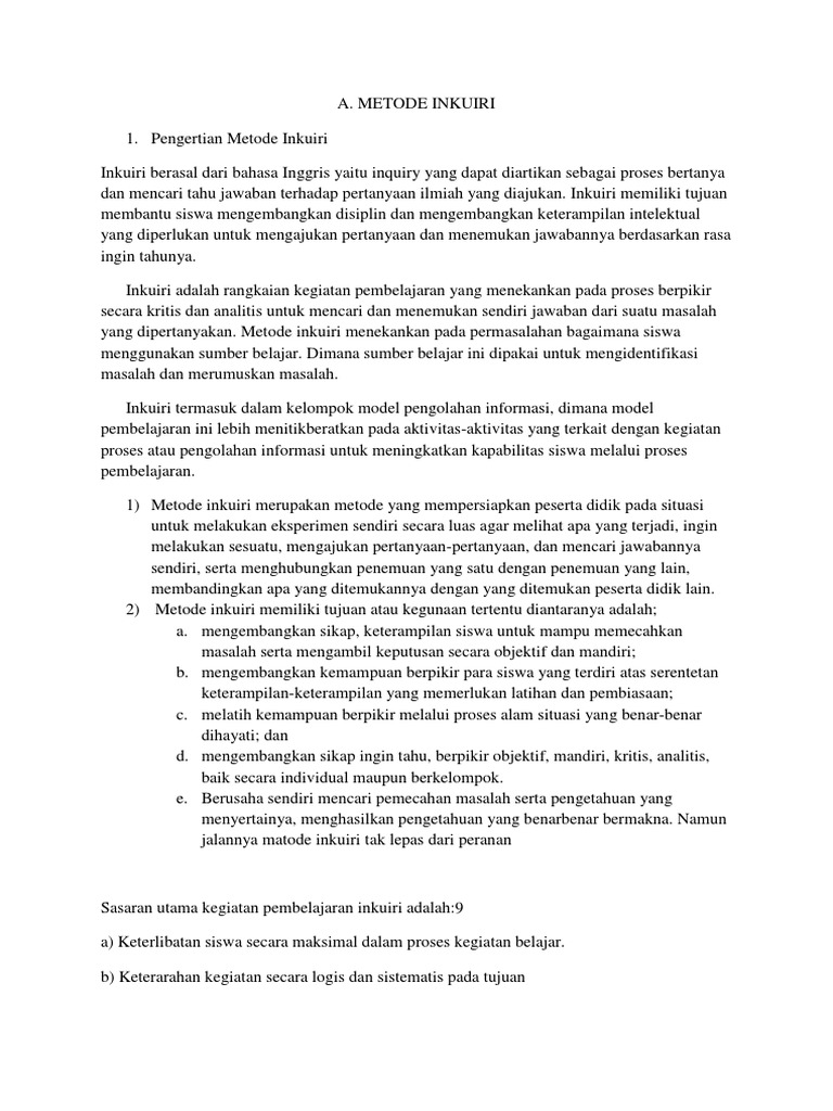 Metode Inkuiri | PDF